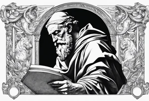 Caravaggio painting of Saint Jerome tattoo idea | TattoosAI