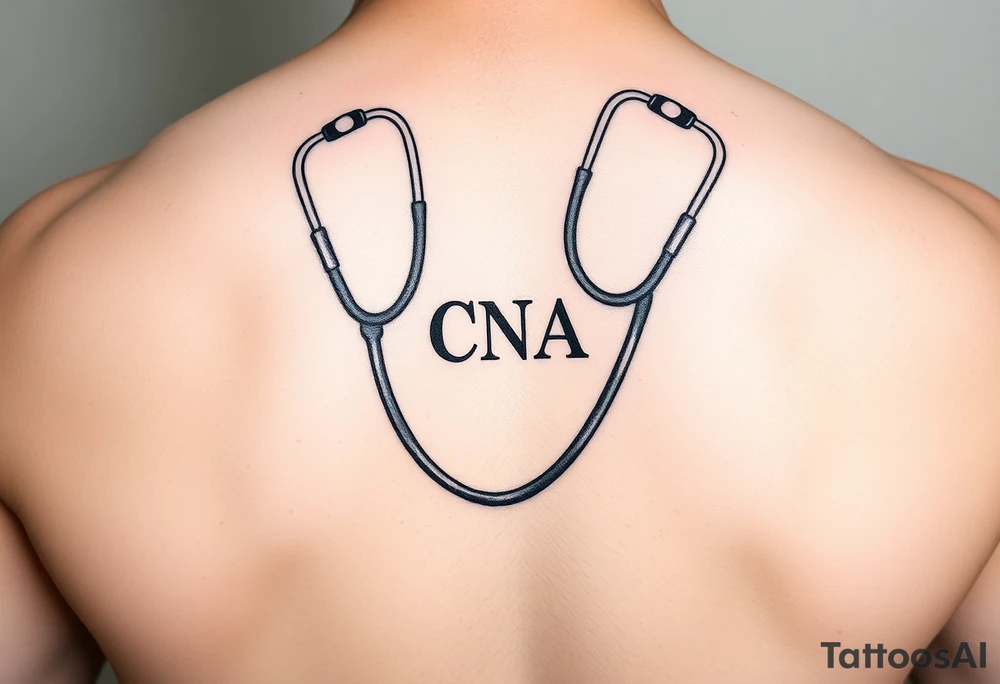Stethoscope with the CNA symbol, realistic tattoo idea | TattoosAI