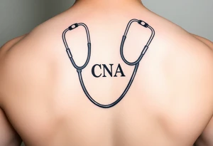 Stethoscope with the CNA symbol, realistic tattoo idea | TattoosAI