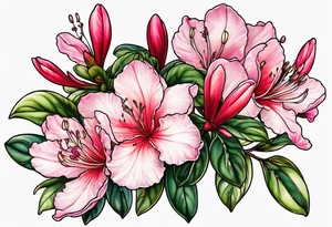 Azalea with branch tattoo idea | TattoosAI