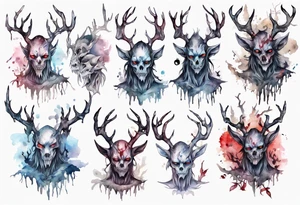 A humanoid wendigo tattoo idea | TattoosAI