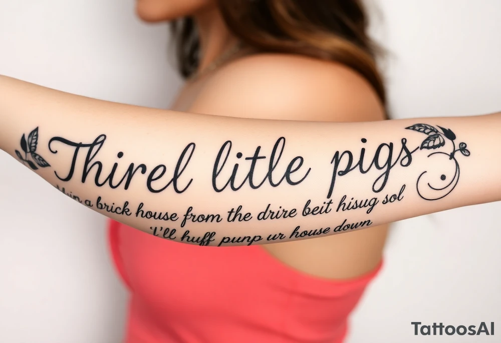 Three little pigs nursery rhyme hiding in a brick house from the big ...