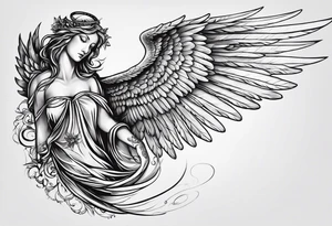 Angel extending hands tattoo idea | TattoosAI