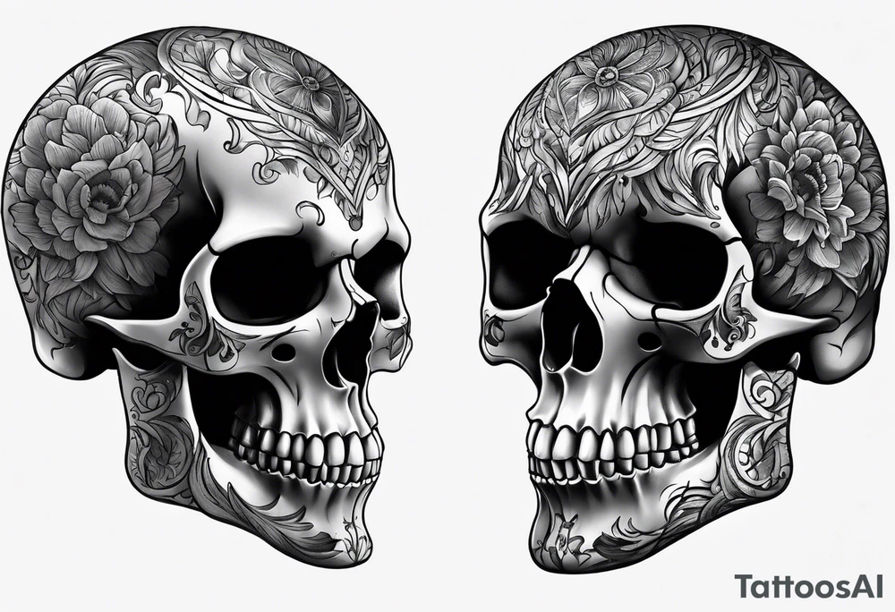 Realistic skull tattoo idea | TattoosAI