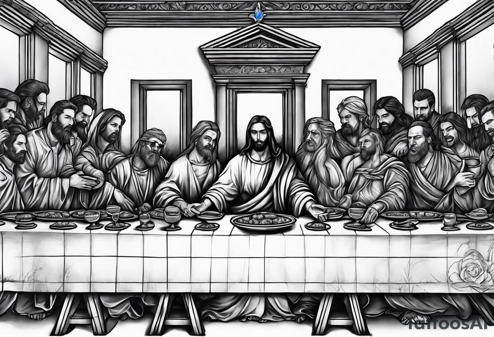 Evil last supper tattoo idea | TattoosAI