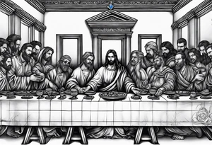 Evil last supper tattoo idea | TattoosAI