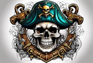 Pirate skull anchor tattoo idea | TattoosAI