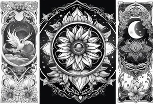 Celestial forms of life tattoo idea | TattoosAI