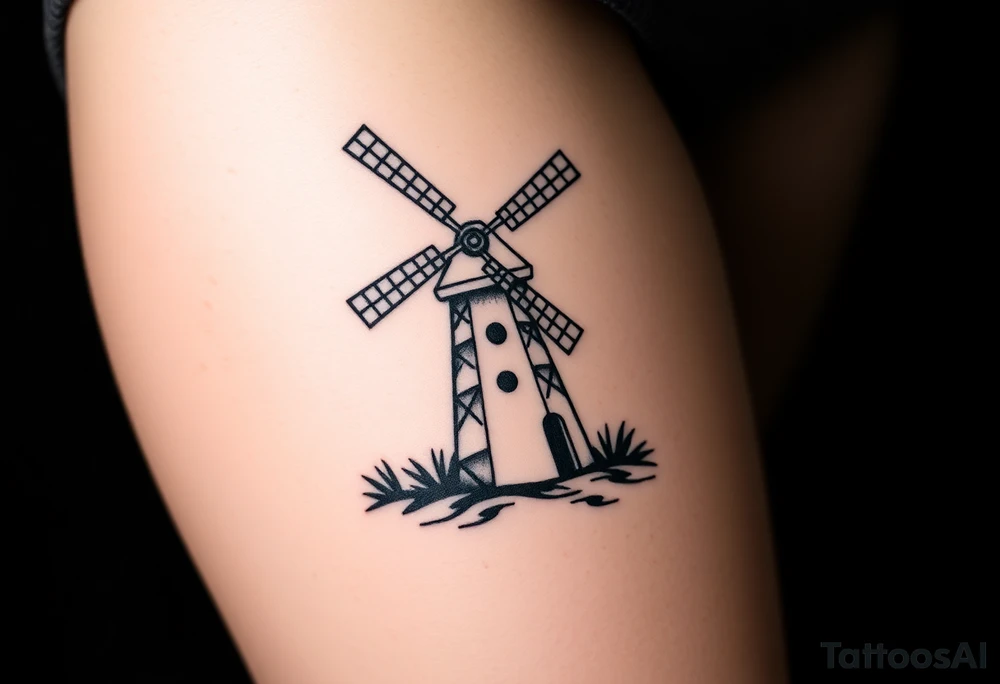 Windmill tattoo idea | TattoosAI
