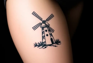 Windmill tattoo idea | TattoosAI