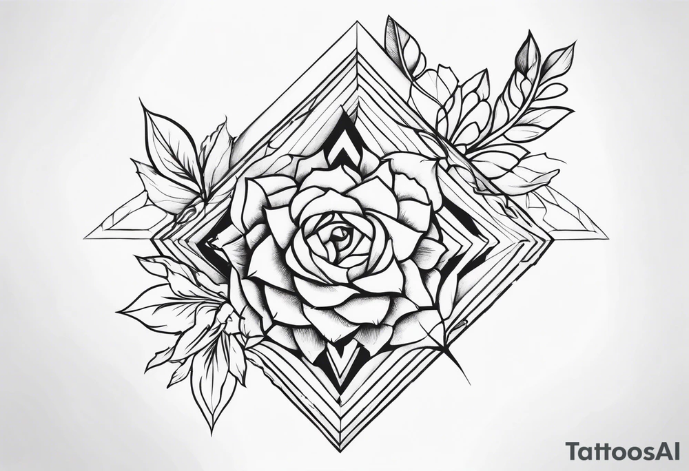 Flowy sharp corners tattoo idea | TattoosAI