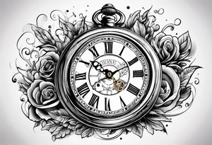 Old school pocket watch exploded showing inner mechanism tattoo idea ...