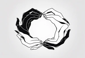 Rock hands sign in Ying yang, masculine and feminine, nothing dies ...