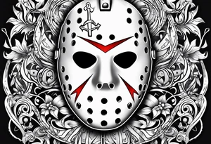 Friday the 13th Jason mask tattoo idea | TattoosAI