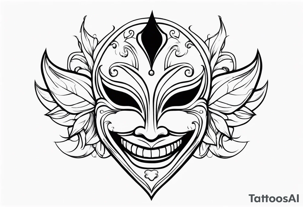 Gothic Laughing mask tattoo idea | TattoosAI