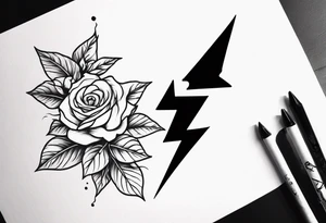 Lightning bolt and roses tattoo idea | TattoosAI