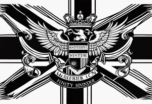 English flag skinner name tattoo idea | TattoosAI