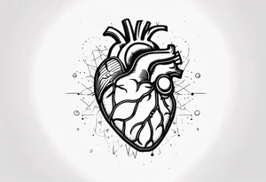 Human heart to brain connection tattoo idea | TattoosAI