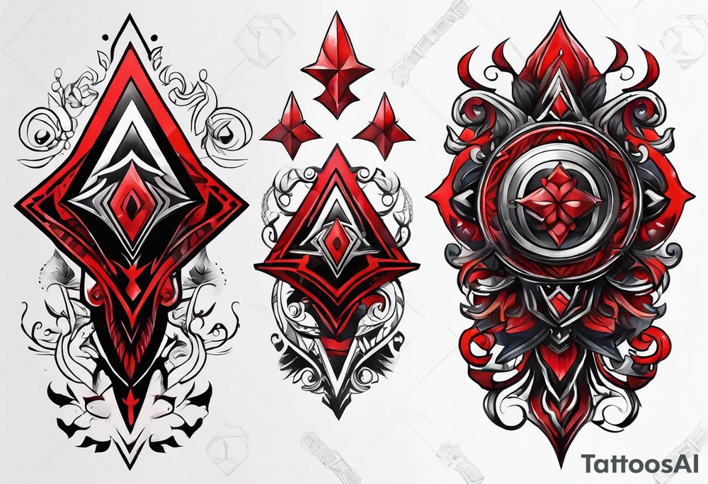 Red symbol delta tattoo idea | TattoosAI