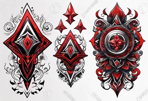 Red symbol delta tattoo idea | TattoosAI