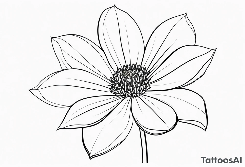 One very simple and no detailed waratha flower with stem in black and ...