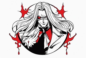 Alucard's bleeding tear tattoo in Hellsing tattoo idea | TattoosAI