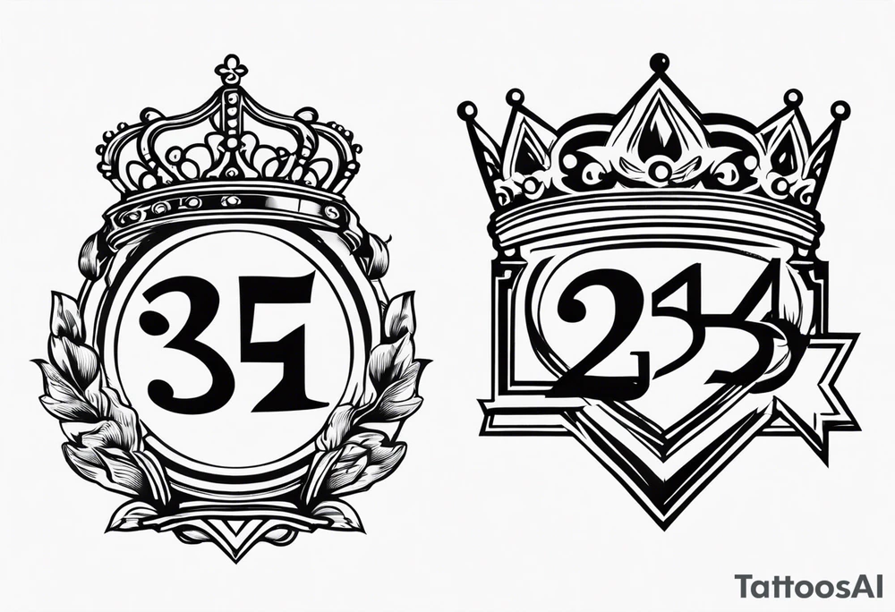 The numbers “334” in old school font with a crown next to the numbers ...