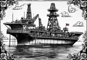 Texas, oil rig, clover tattoo idea | TattoosAI