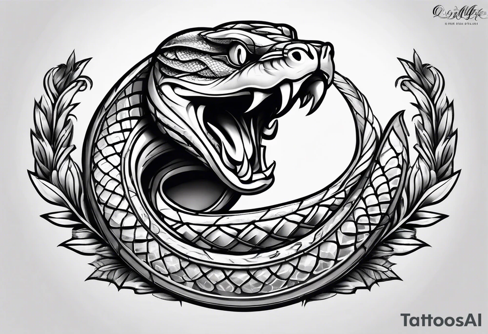 Snake wrapped around a dagger tattoo idea | TattoosAI