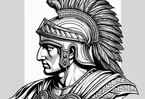 Alexander the great with helmet tattoo idea | TattoosAI