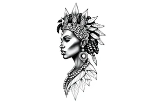 Black African goddess tattoo idea | TattoosAI