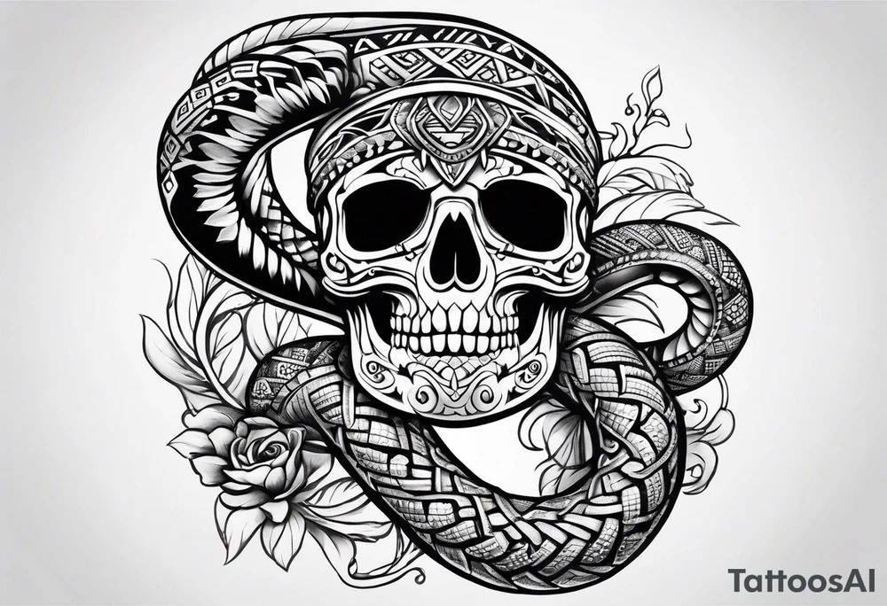 Aztec snake tattoo idea | TattoosAI