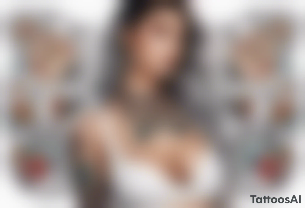 Wide tattoo underboob tattoo idea | TattoosAI