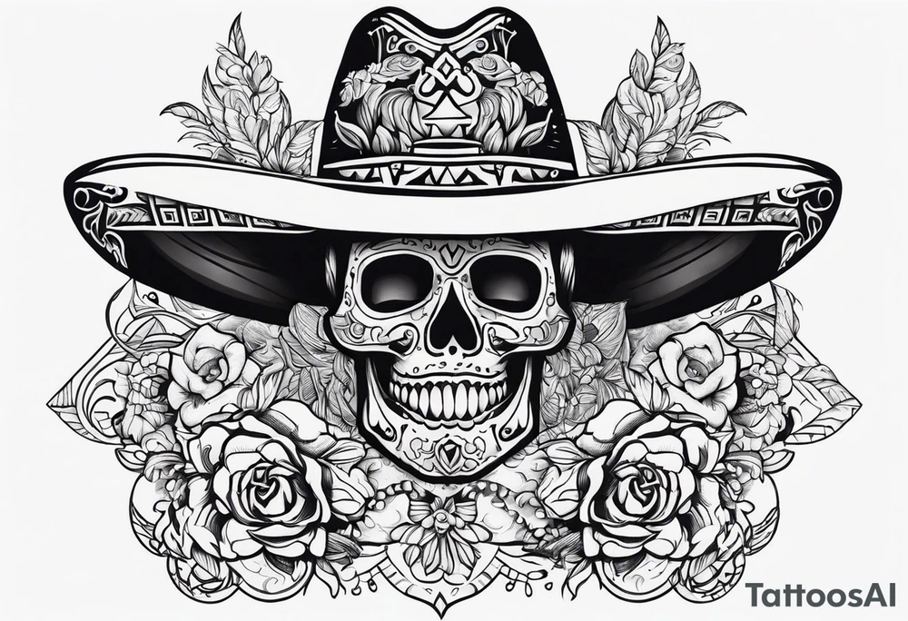 Gangsta mexican style tattoo for chest tattoo idea | TattoosAI