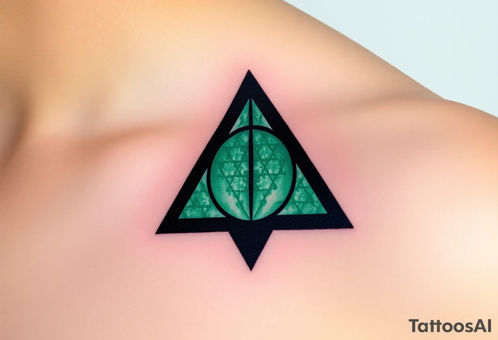 A geometric Deathly Hallows full symbol filled with gradient shades of ...