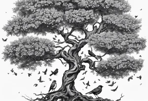 Poison tree, strong, tall, birds tattoo idea | TattoosAI