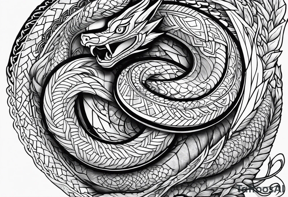 Norse mythology world serpent wrap around tattoo design tattoo idea ...