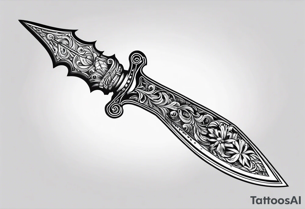 Dagger inside shadow cloak tattoo idea | TattoosAI