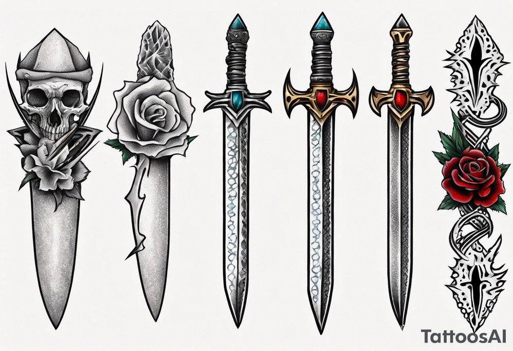 Stab wound dagger tattoo idea | TattoosAI