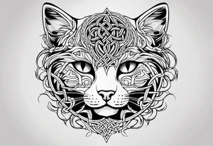 Celtic knotwork cat tattoo idea | TattoosAI