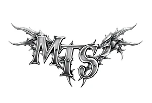 Mechanical style with the letters MTS tattoo idea | TattoosAI