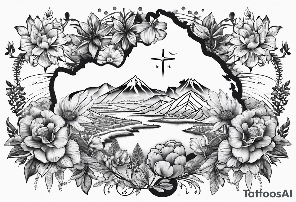 New Zealand map tattoo idea | TattoosAI