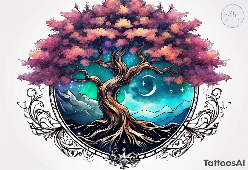 Tree with Star Symbol and a together forever through time and space ...
