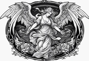 Angel fighting demon tattoo idea | TattoosAI