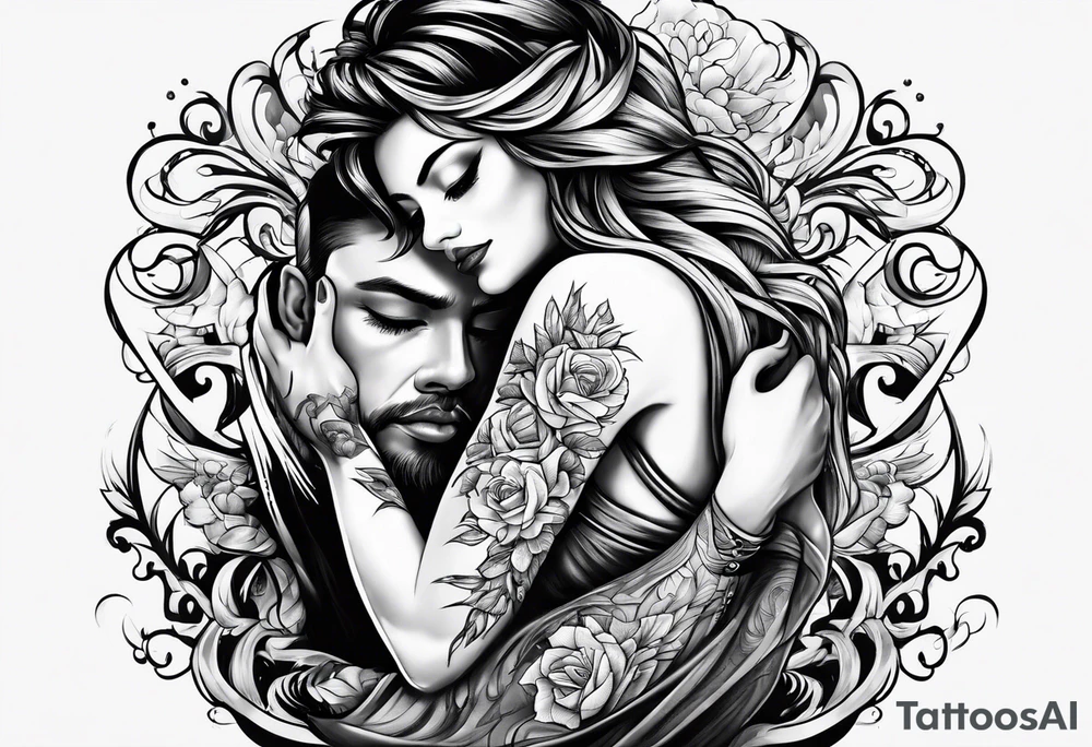 Hugging tattoo idea | TattoosAI