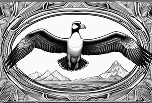 Flying giant albatross symmetrical tattoo idea | TattoosAI