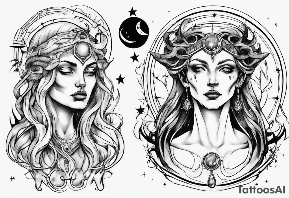 The High Priestesses. Hecate, Artemis and Selene as one. Representing ...