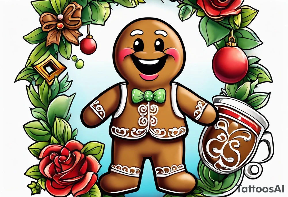 Gingerbread man from shrek tattoo idea | TattoosAI