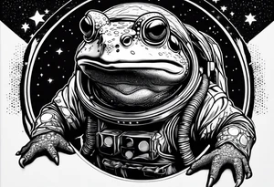 Toad with astronaut suit helmet tattoo idea | TattoosAI