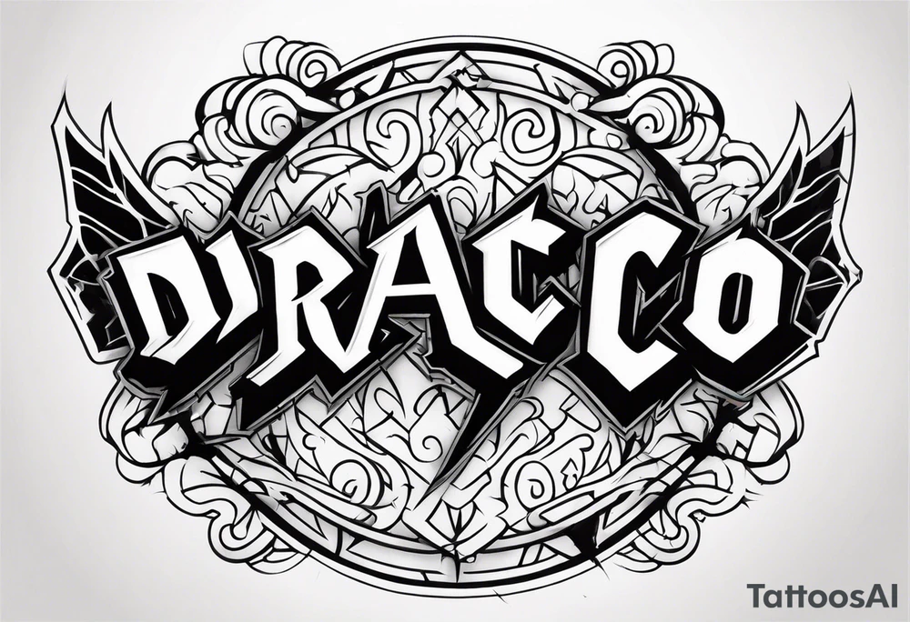 DRACO graffiti style tattoo idea | TattoosAI